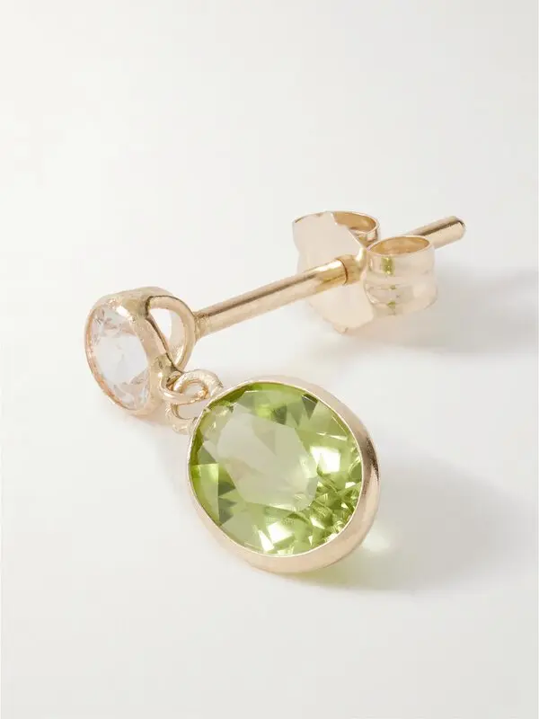 LOREN STEWART Sunny 14-karat Diamond, And Peridot Single Earring - Gold