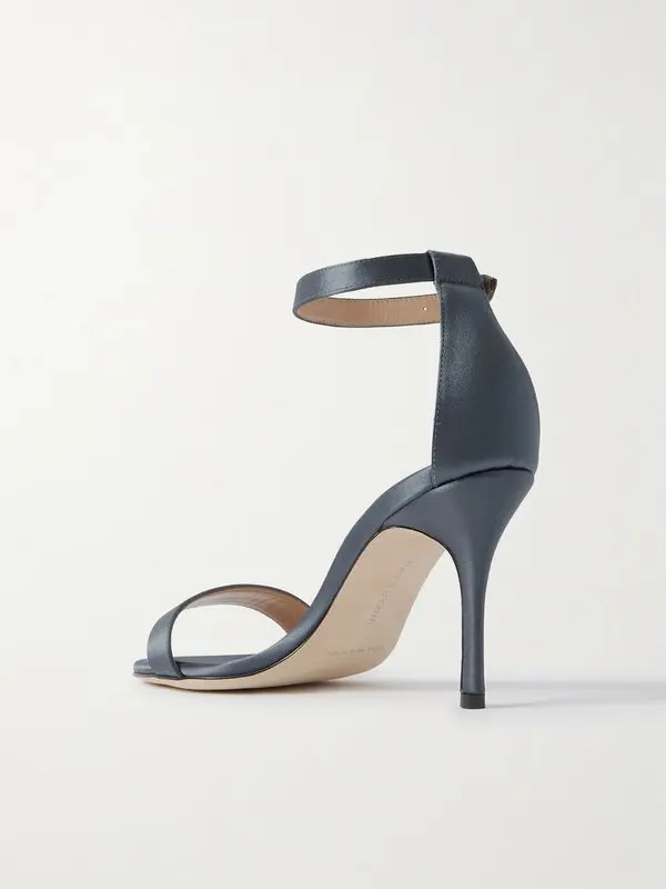 Manolo Blahnik Chaos 90 Satin Sandals - Blue