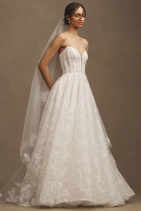 Jenny Yoo Emerson Embroidered Tulle Wedding Gown