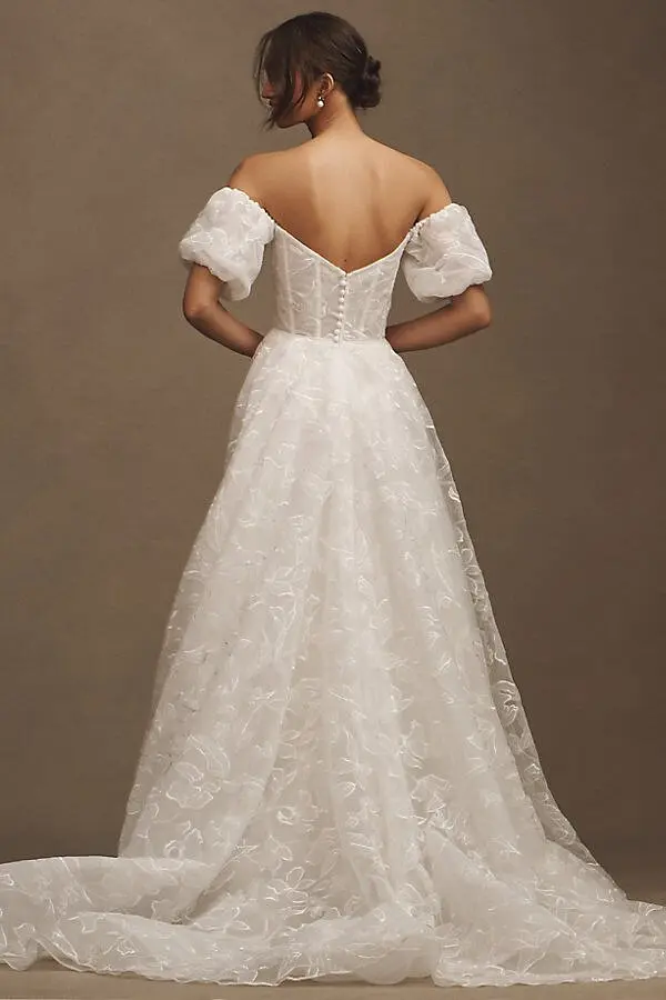 Jenny Yoo Emerson Embroidered Tulle Wedding Gown