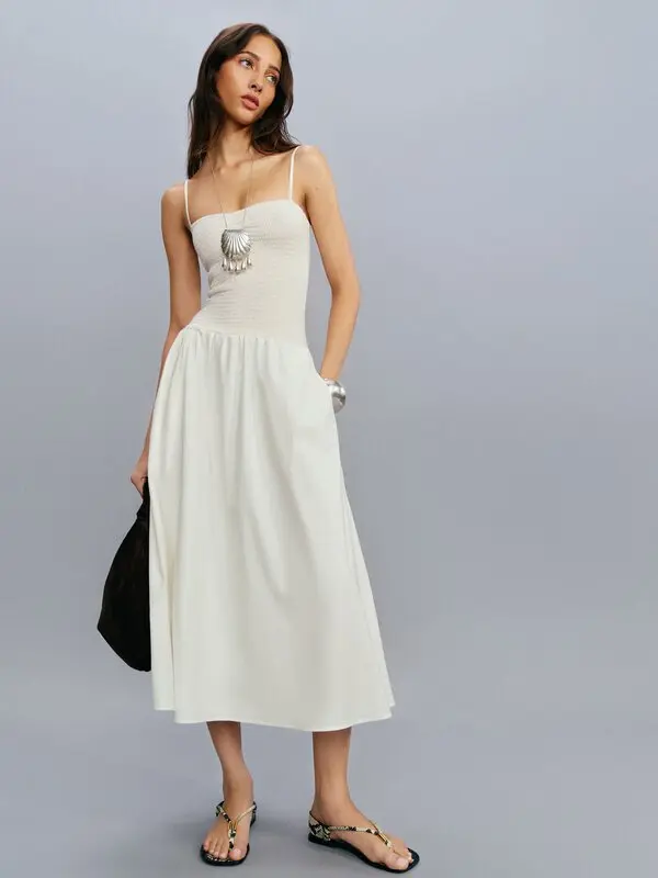 knee length dresses for ladies Nellie Midi Dress Floral | Yellow | Womens main image 0