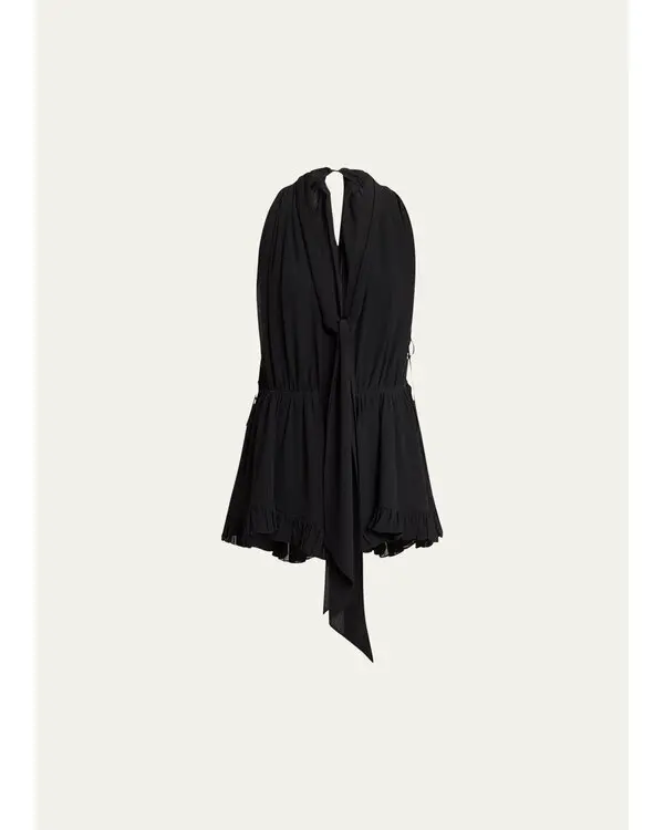 Chloé Organic Silk Mousseline Ruffle Romper