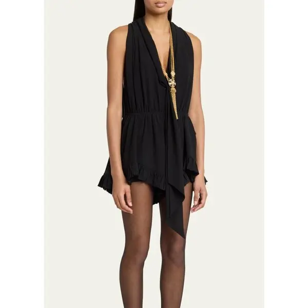 Chloé Organic Silk Mousseline Ruffle Romper