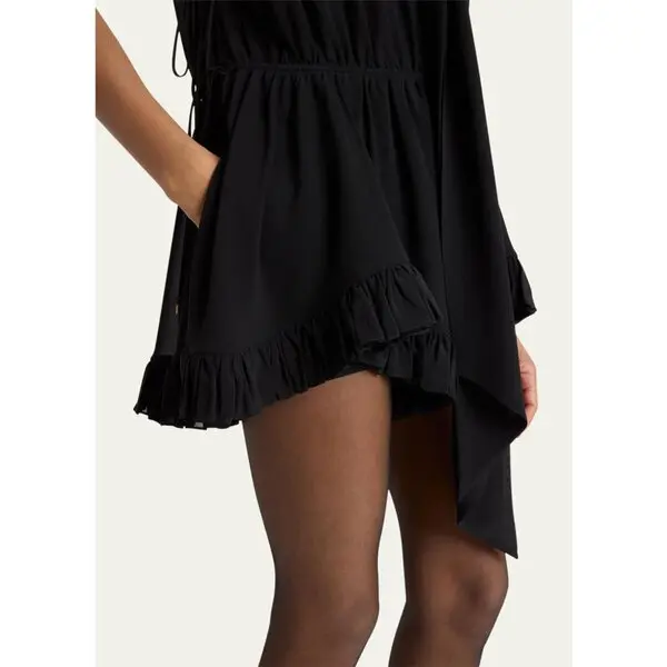 Chloé Organic Silk Mousseline Ruffle Romper