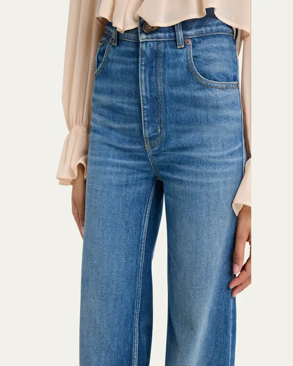Chloé Rigid Denim Wide-leg Pants