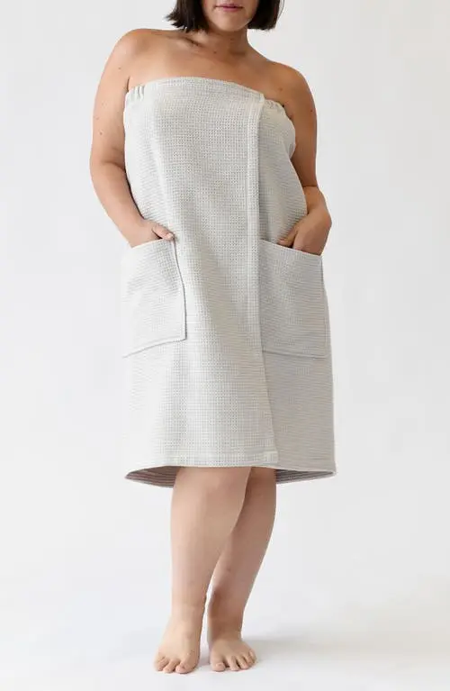 Cozy Earth Waffle Terry Wrap - Light Grey