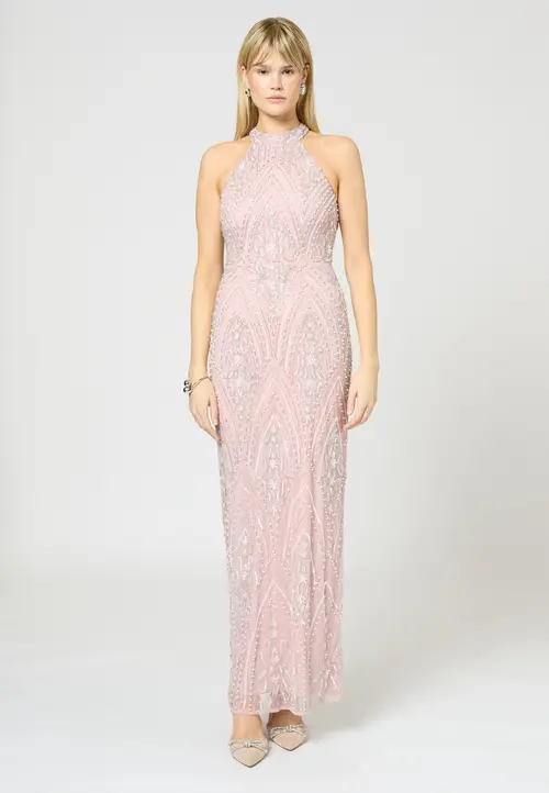 BEAUUT Embellished Sequin Beaded Maxi Dress