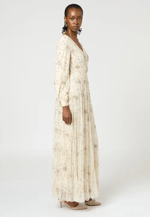 BEAUUT Embellished Sequin Beaded Maxi Dress
