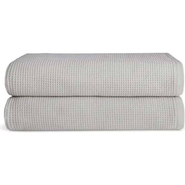 Cozy Earth Waffle Bath Towel - Light Grey