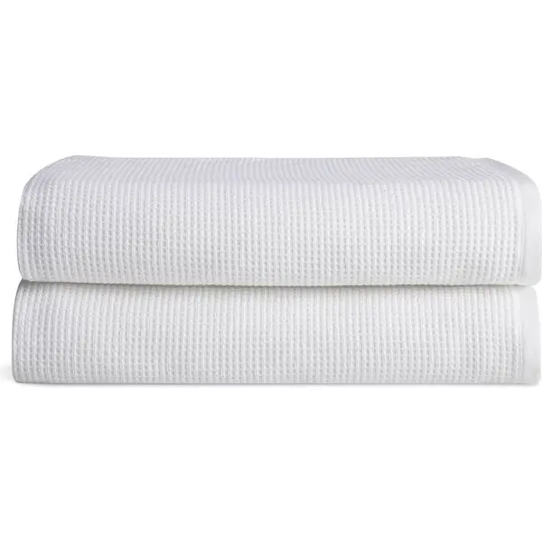 Cozy Earth Waffle Bath Towel - White