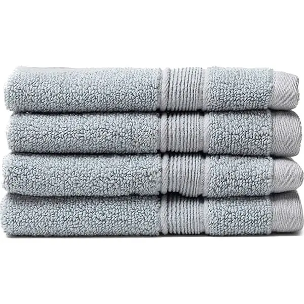 Cozy Earth Luxe Set Of 4 Washcloths - Harbor Mist