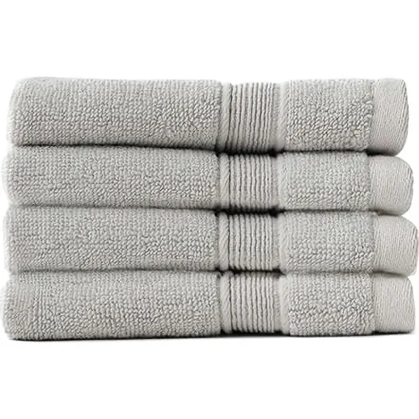 Cozy Earth Luxe Set Of 4 Washcloths - Light Grey