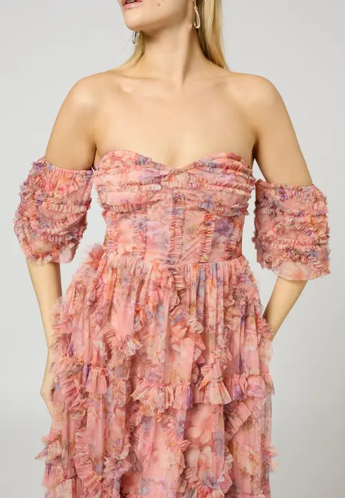 BEAUUT Ruffle Maxi Dress - Multicolor