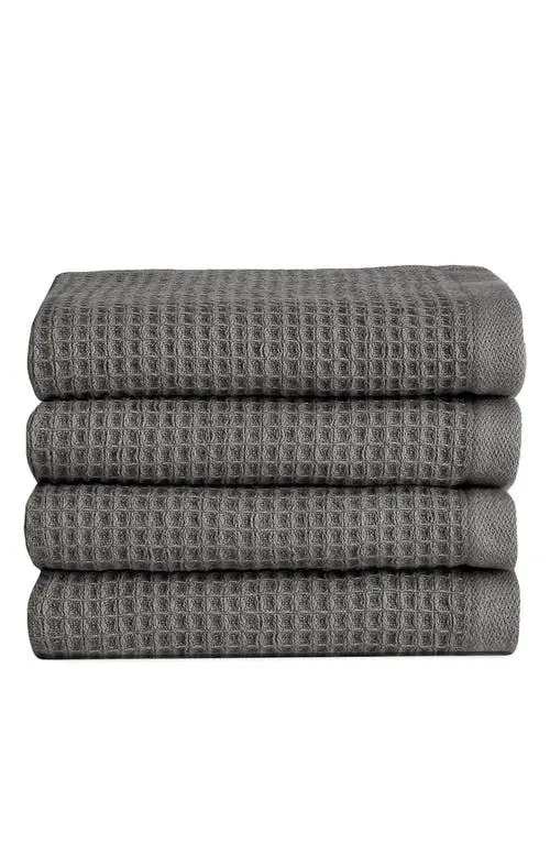 Cozy Earth 4-pack Waffle Washcloths - Charcoal
