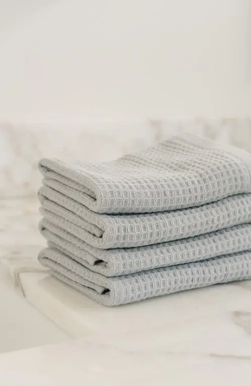 Cozy Earth 4-pack Waffle Washcloths - Harbor Mist