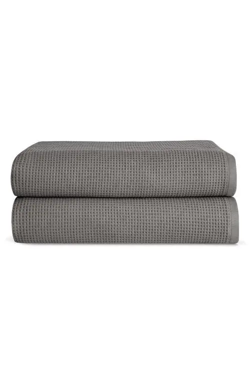 Cozy Earth Waffle Bath Sheet - Charcoal