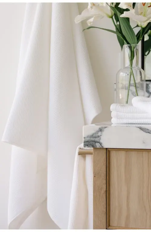 Cozy Earth Waffle Bath Sheet - White