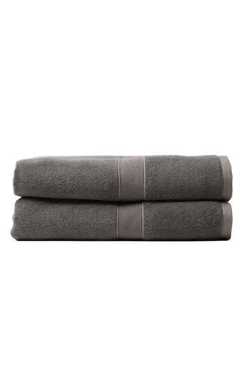 Cozy Earth Luxe Set Of 2 Bath Sheets - Charcoal
