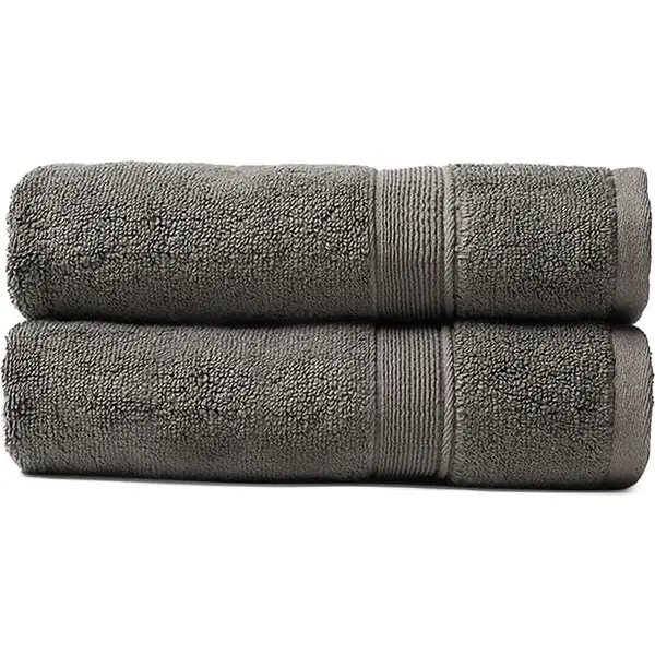Cozy Earth Luxe Set Of 2 Hand Towels - Charcoal
