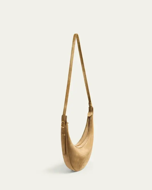 Khaite Augustina Small Suede Crossbody Bag - Dark Brown
