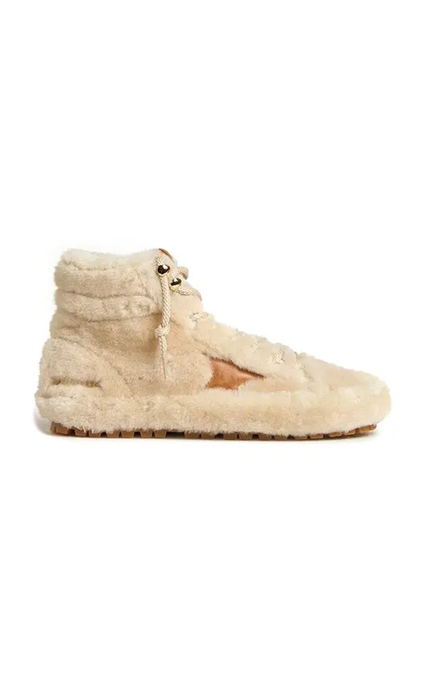 GOLDEN GOOSE Francy Shearling Lace-up High-top Boots