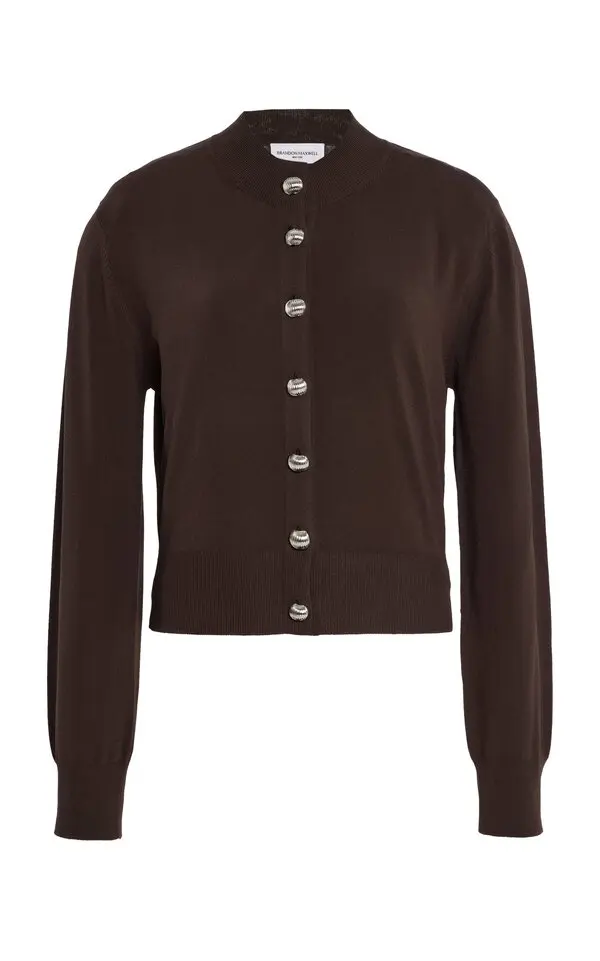 Brandon Maxwell The Aubrey Knit Cardigan - Brown