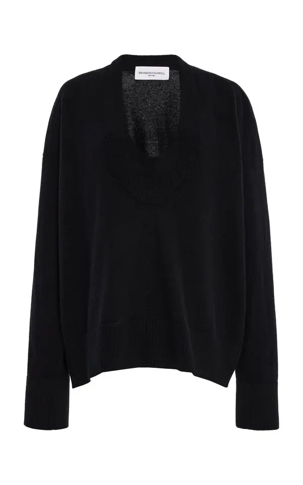 Brandon Maxwell The Rivers Cashmere Sweater - Black