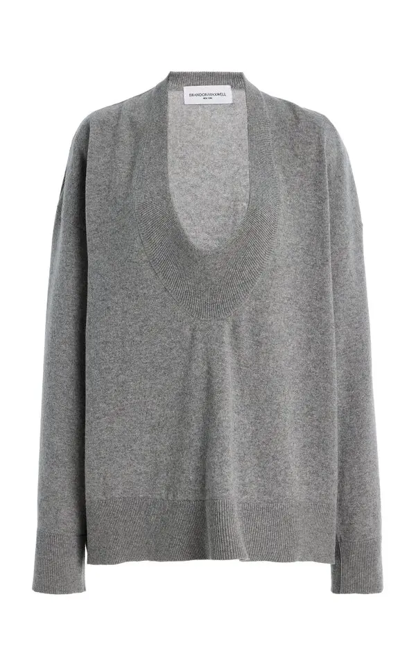 Brandon Maxwell The Rivers Cashmere Sweater - Grey