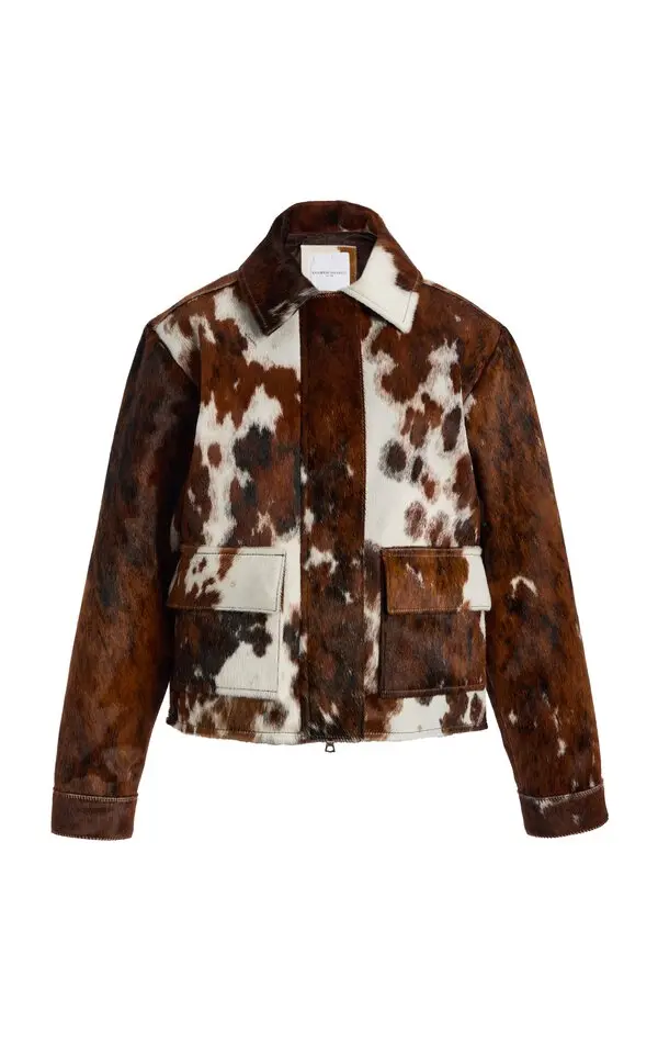 Brandon Maxwell The Blaine Cow-print Leather Jacket - Animal