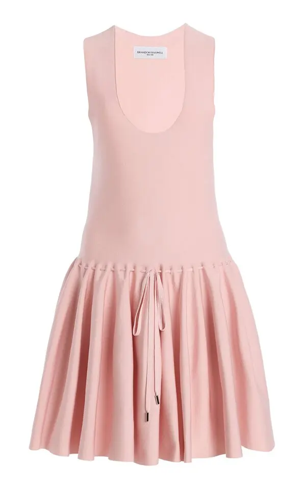 Brandon Maxwell The Cleo Knit Mini Dress - Light Pink