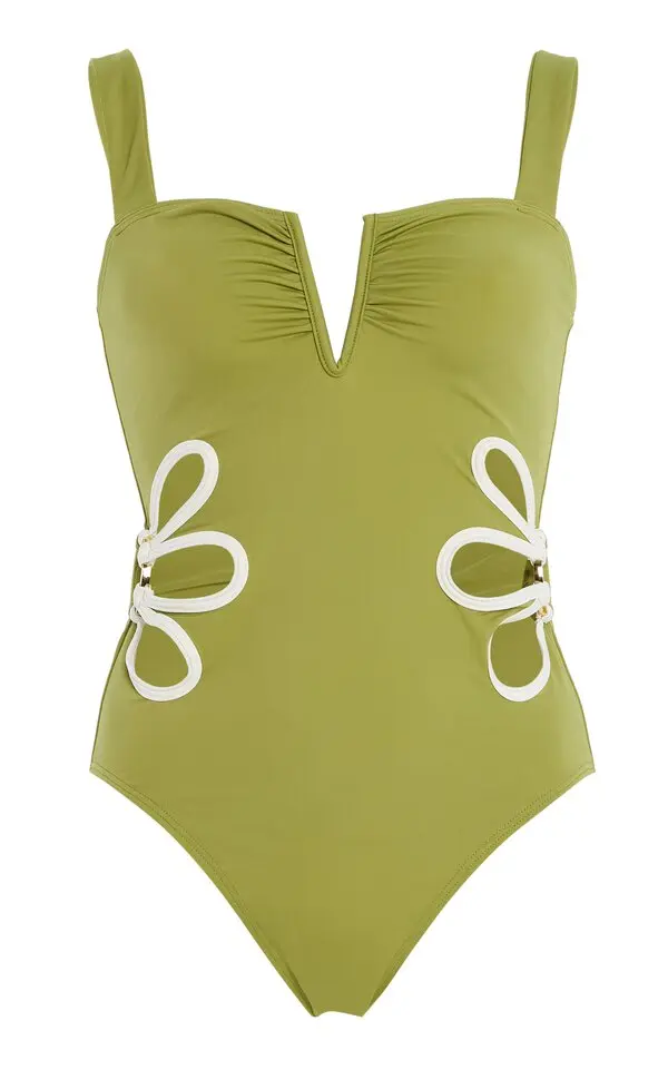 FOLLOW SUIT The Flora Cutout One-piece Swimsuit - Green