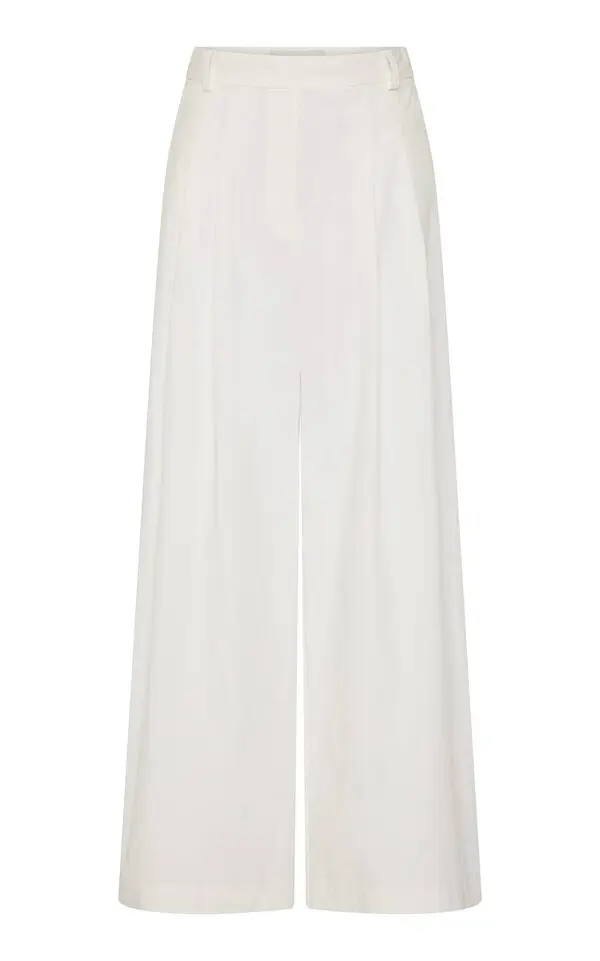 ST. AGNI Adjustable Cotton-blend Palazzo Pants - White