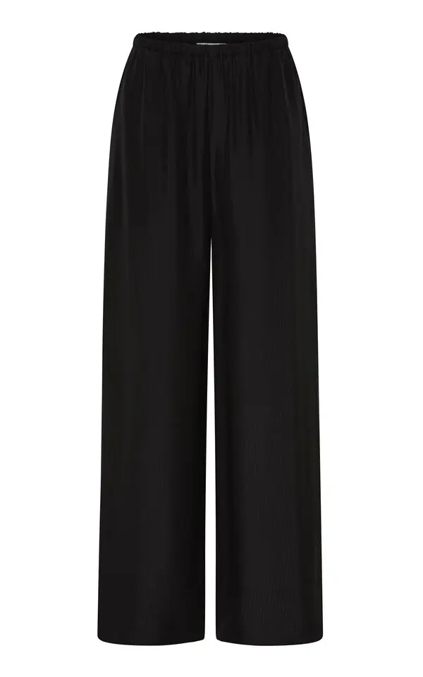 ST. AGNI Relaxed Wide-leg Silk Pants