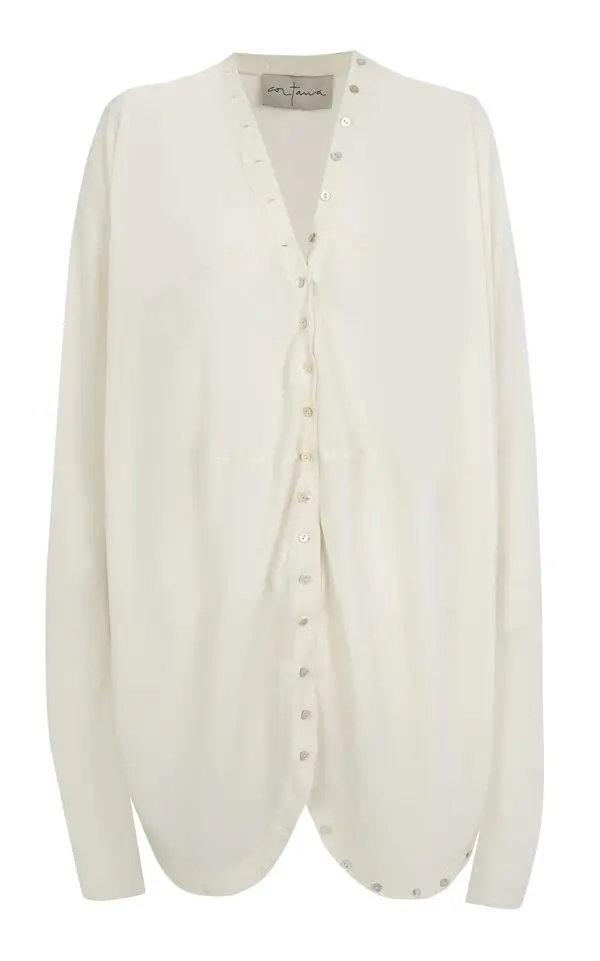 CORTANA Piano Silk Button-down Shirt
