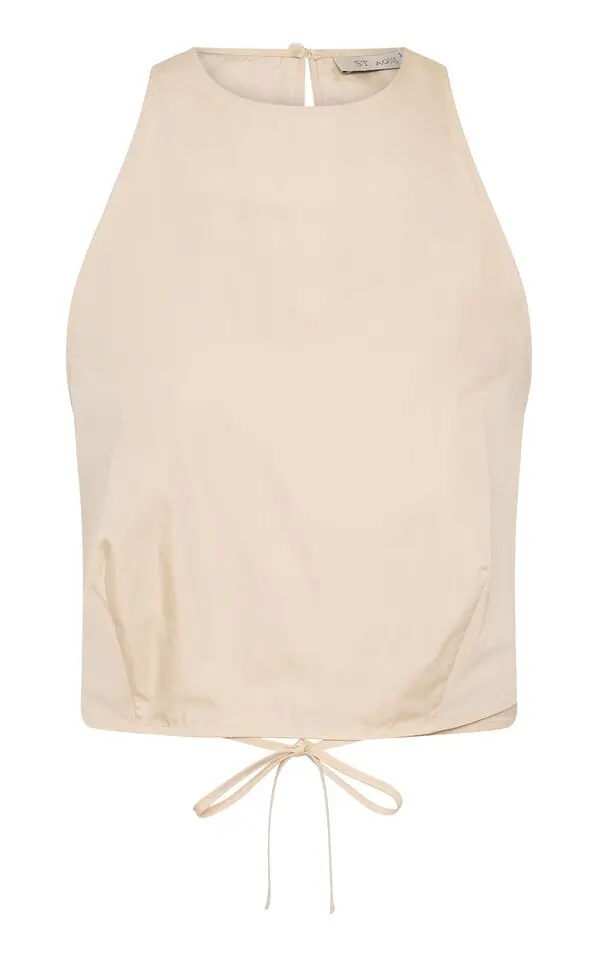ST. AGNI Cocoon Paper-taffeta Top - Light Pink