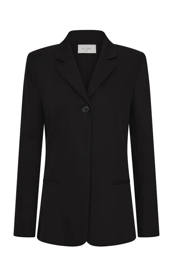 ST. AGNI Tailored Wool Blazer - Black