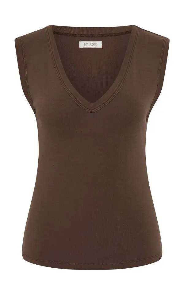 ST. AGNI Organic Cotton Tank Top - Brown