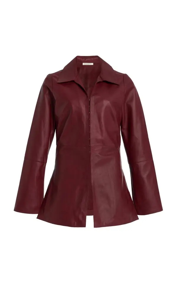 BY MALENE BIRGER Alleys Leather Top - Burgundy