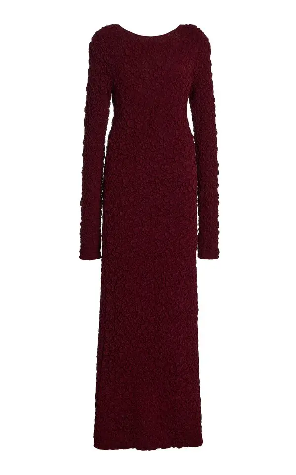 BY MALENE BIRGER Venus Smocked Knit Maxi Dress - Burgundy