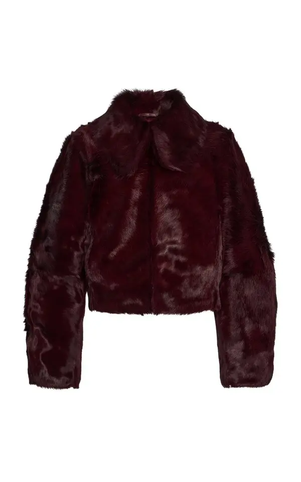 BY MALENE BIRGER Rowani Pony Hair Jacket - Burgundy