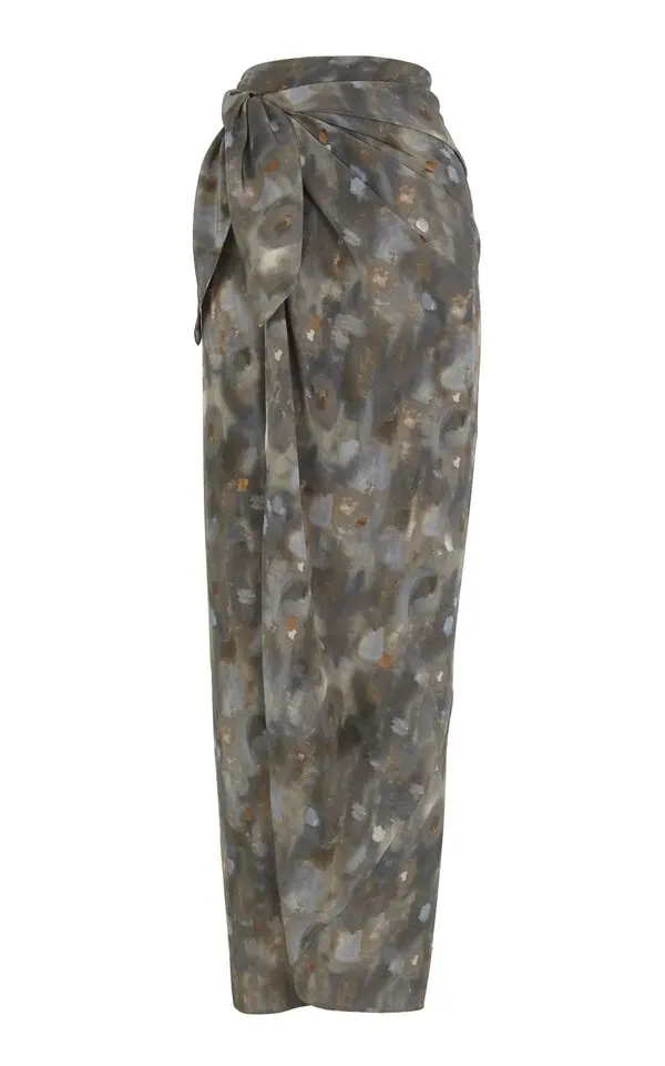 CORTANA Pareo Silk Maxi Skirt - Print