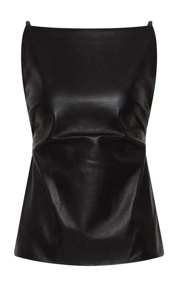 ST. AGNI Open-back Lambskin Top