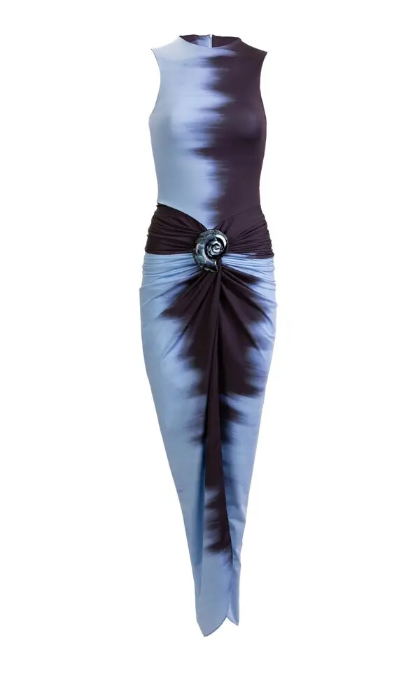 Silvia Tcherassi Leni Gathered Jersey Maxi Dress