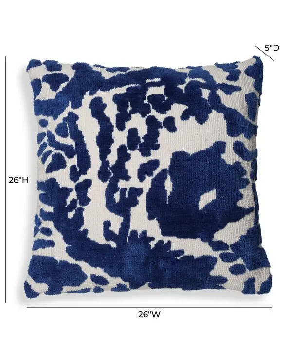 TOV FURNITURE Coast Tufted 26 Square Pillow - Blue