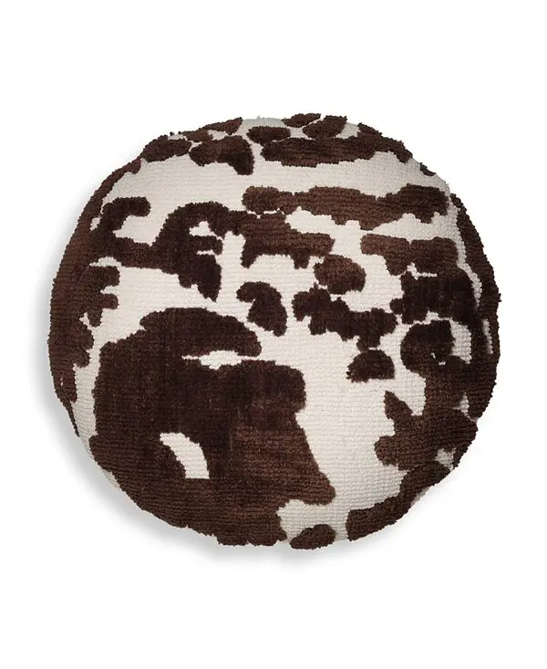 TOV FURNITURE Coast Tufted 20 Round Pillow - Chocolate Brown