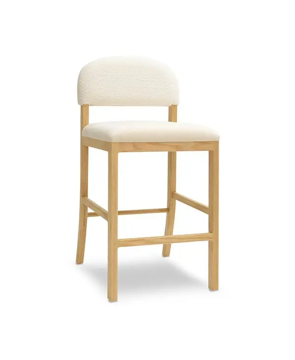 TOV FURNITURE Calla Performance Velvet Counter Stool - Cream
