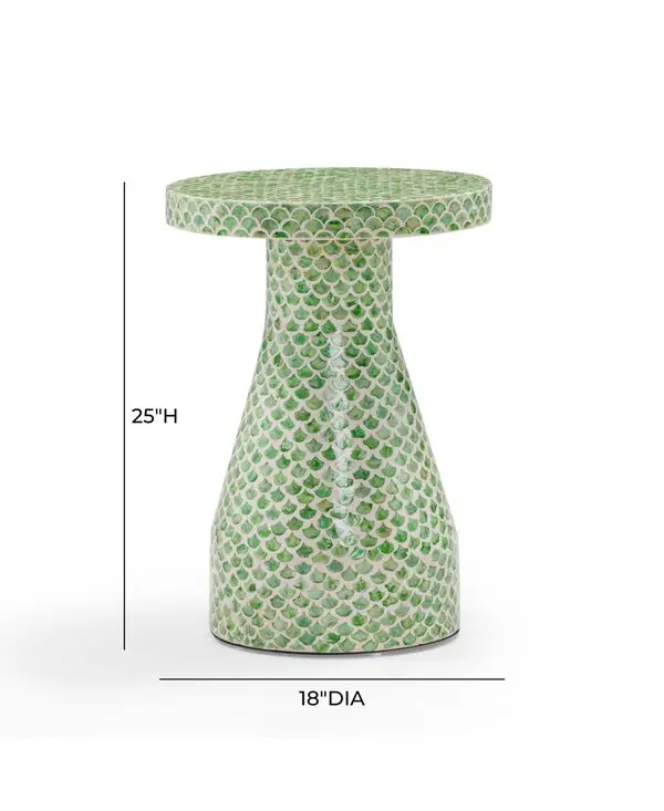 TOV FURNITURE Halio Shell Side Table - Green