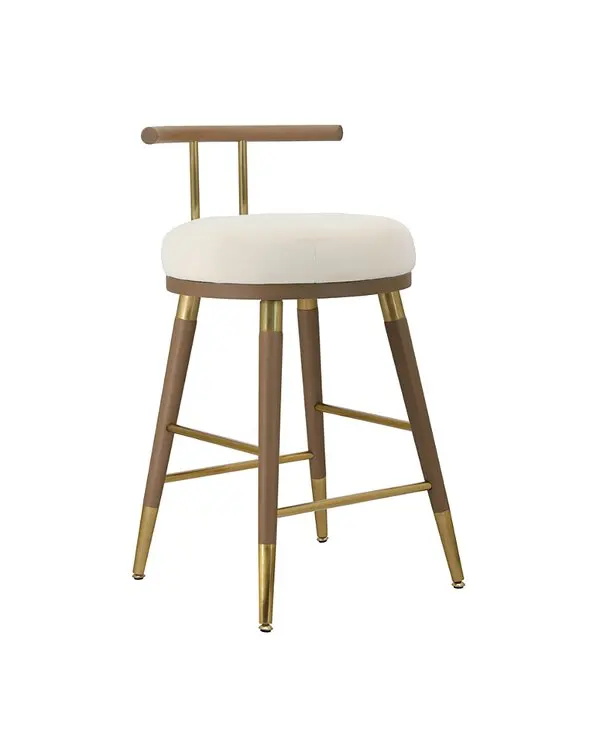 TOV FURNITURE Juniper Velvet Counter Stool - Cream