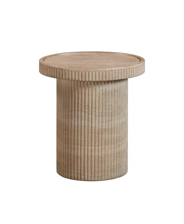 TOV FURNITURE Darcy Concrete Side Table - Travertine