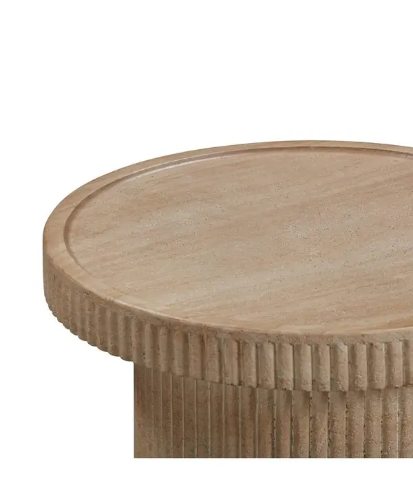 TOV FURNITURE Darcy Concrete Side Table - Travertine